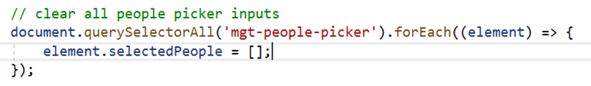 How to correctly reset mgt-people-picker in JavaScript - Microsoft Q&A