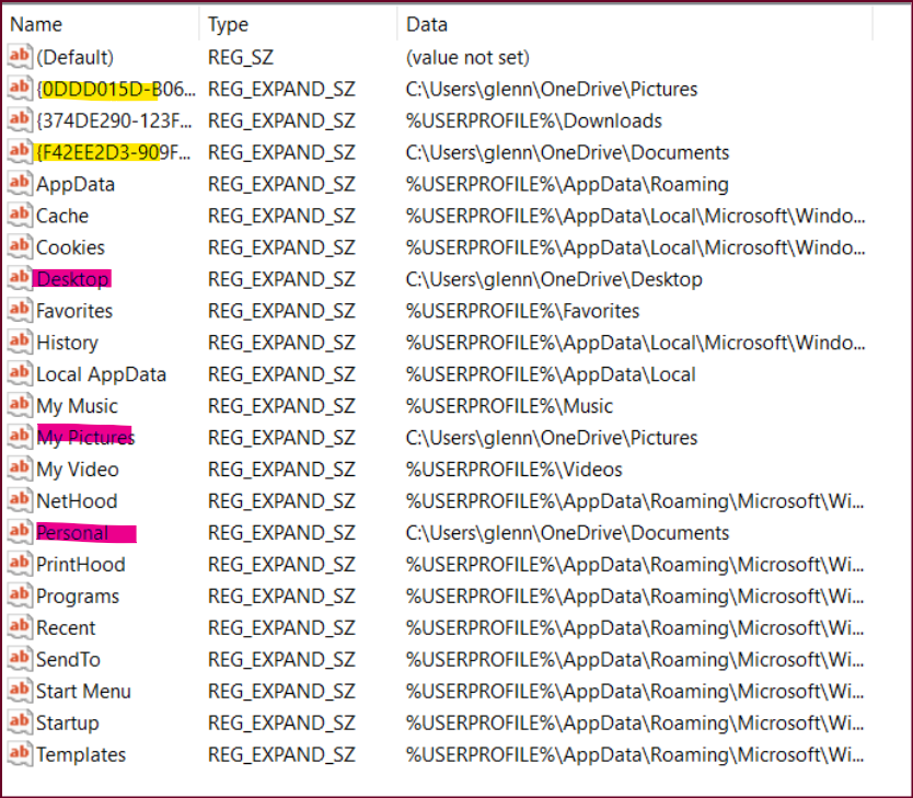 How can I send a folder to quick access that doesn't go thru One Drive ...