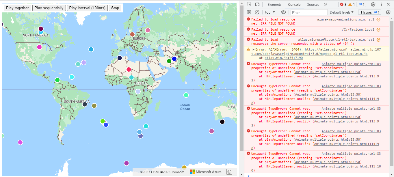 Azure Maps Animation not working - Microsoft Q&A