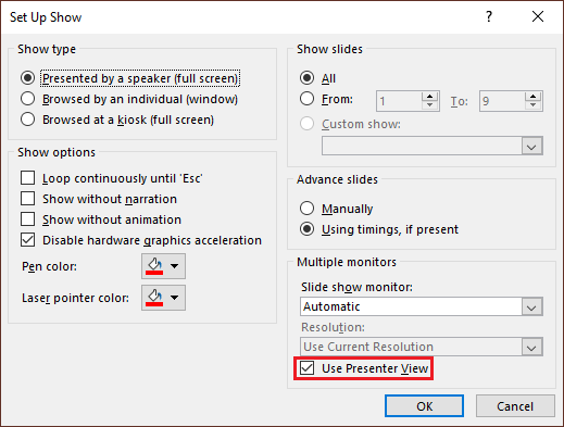How to show notes of powerpoint when presenting on "Browsed by ...