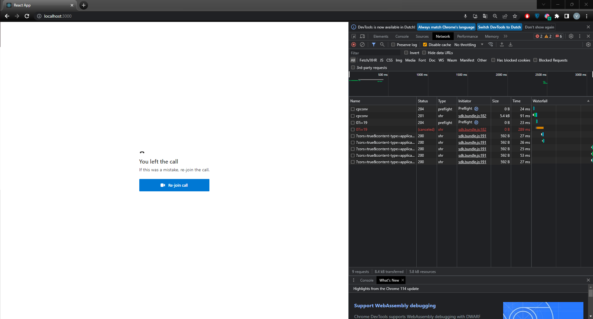 Azure Communication Web Calling 1:N Issue - Leaves call shortly after ...