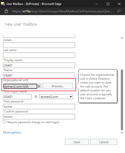 Cannot create Mailboxes under Management Scope - Microsoft Q&A