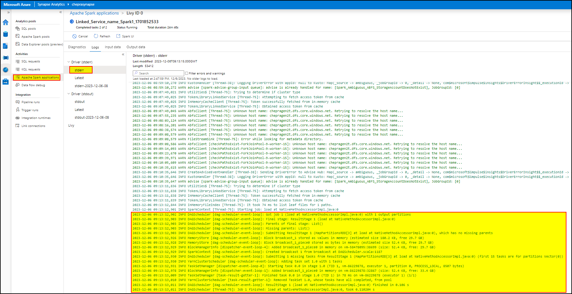 Synapse pyspark secondary linked service credential unable to read files - Microsoft Q&A
