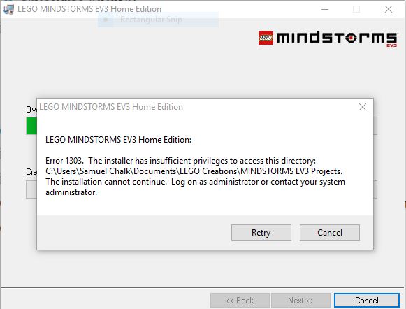 Error 1303 - Microsoft Q&A