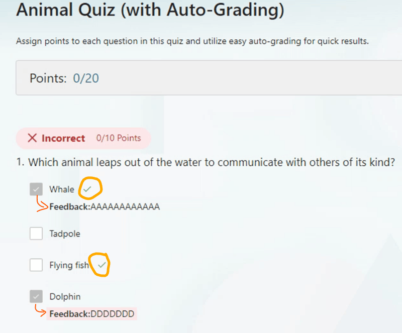When a question is answered incorrectly with MS Quiz, how can the ...