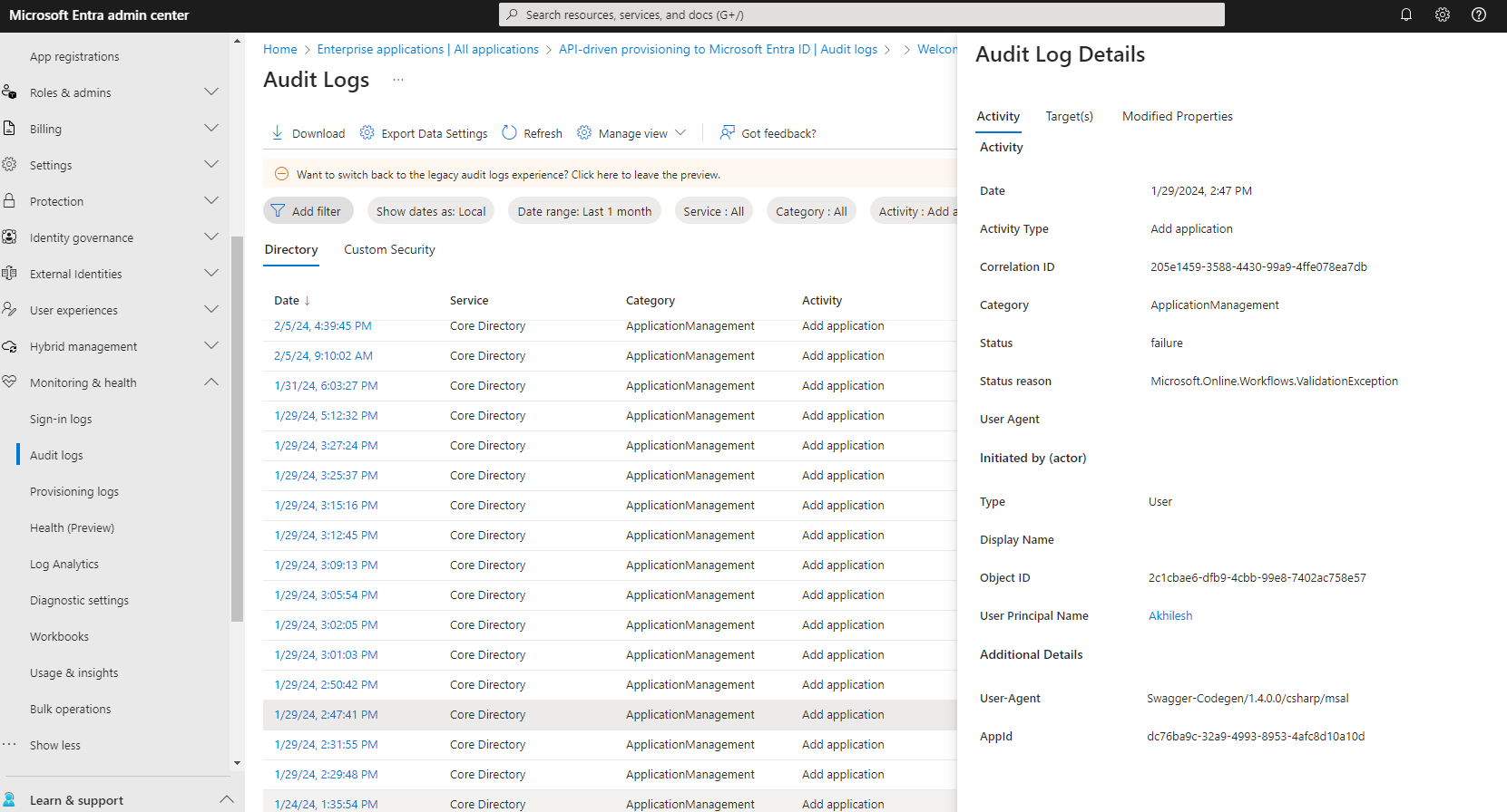 How to audit the creator of an Enterprise Application in Azure ...