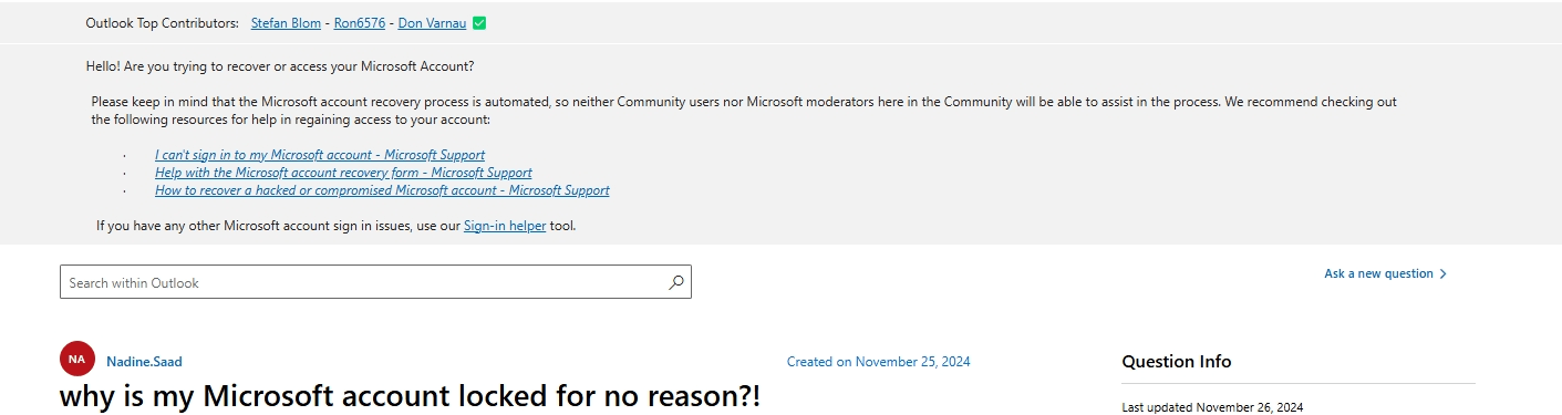 why is my Microsoft account locked for no reason?! - Microsoft Q&A