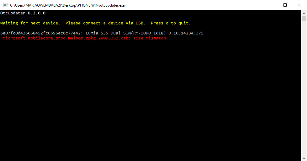 Updating windows 8.1 mobile using otc updater updating Lumia 535 Dual ...