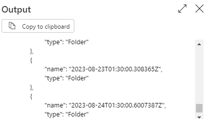 Unexpected behaviour using get_metadata in synapse pipelines when getting folder names ...