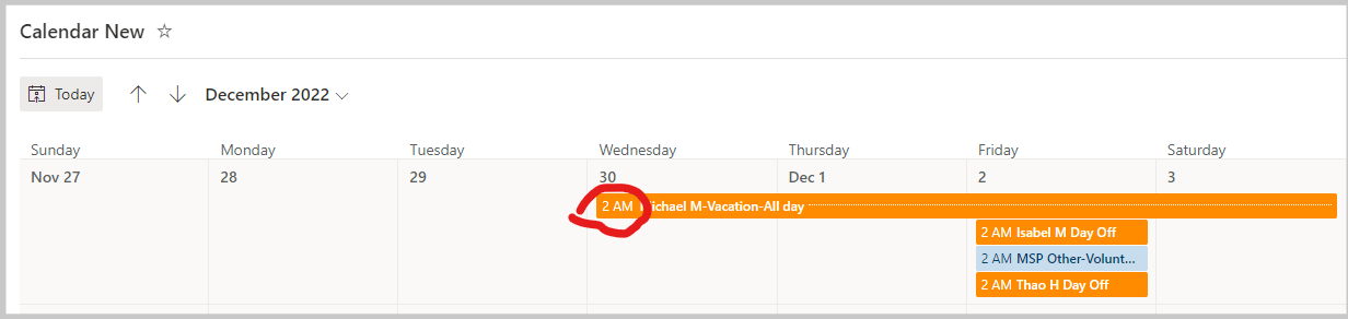 How do I remove the "time" in SharePoint Online Modern Calendar View? - Microsoft Q&A