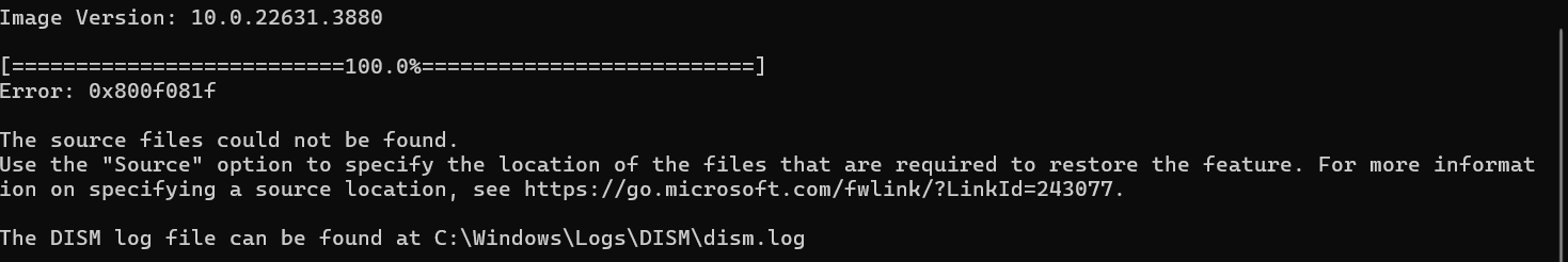 DISM error - Microsoft Q&A