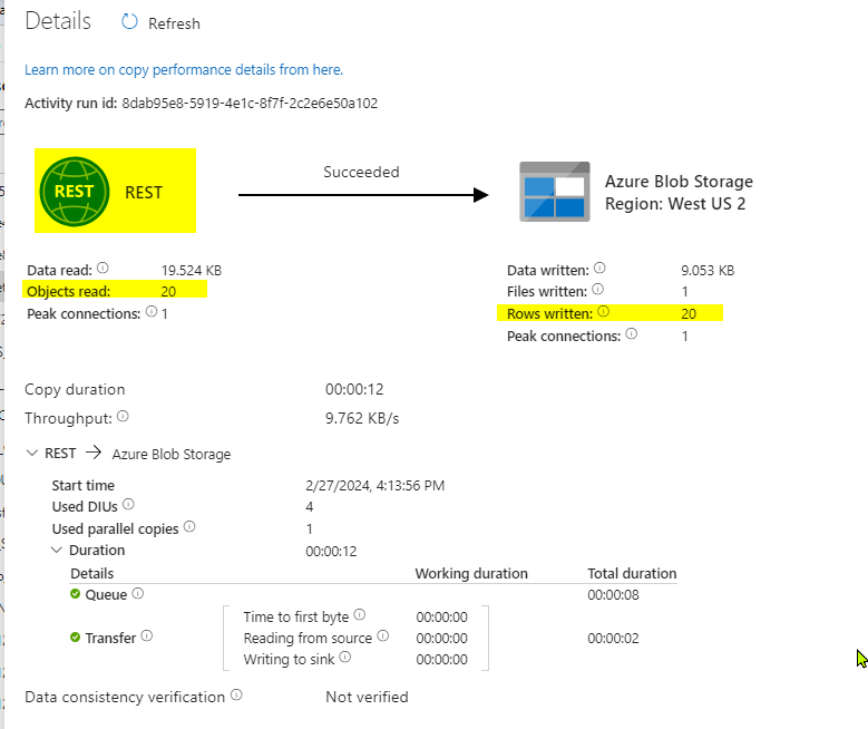 ADF CopyData is not copying all records from API - Microsoft Q&A