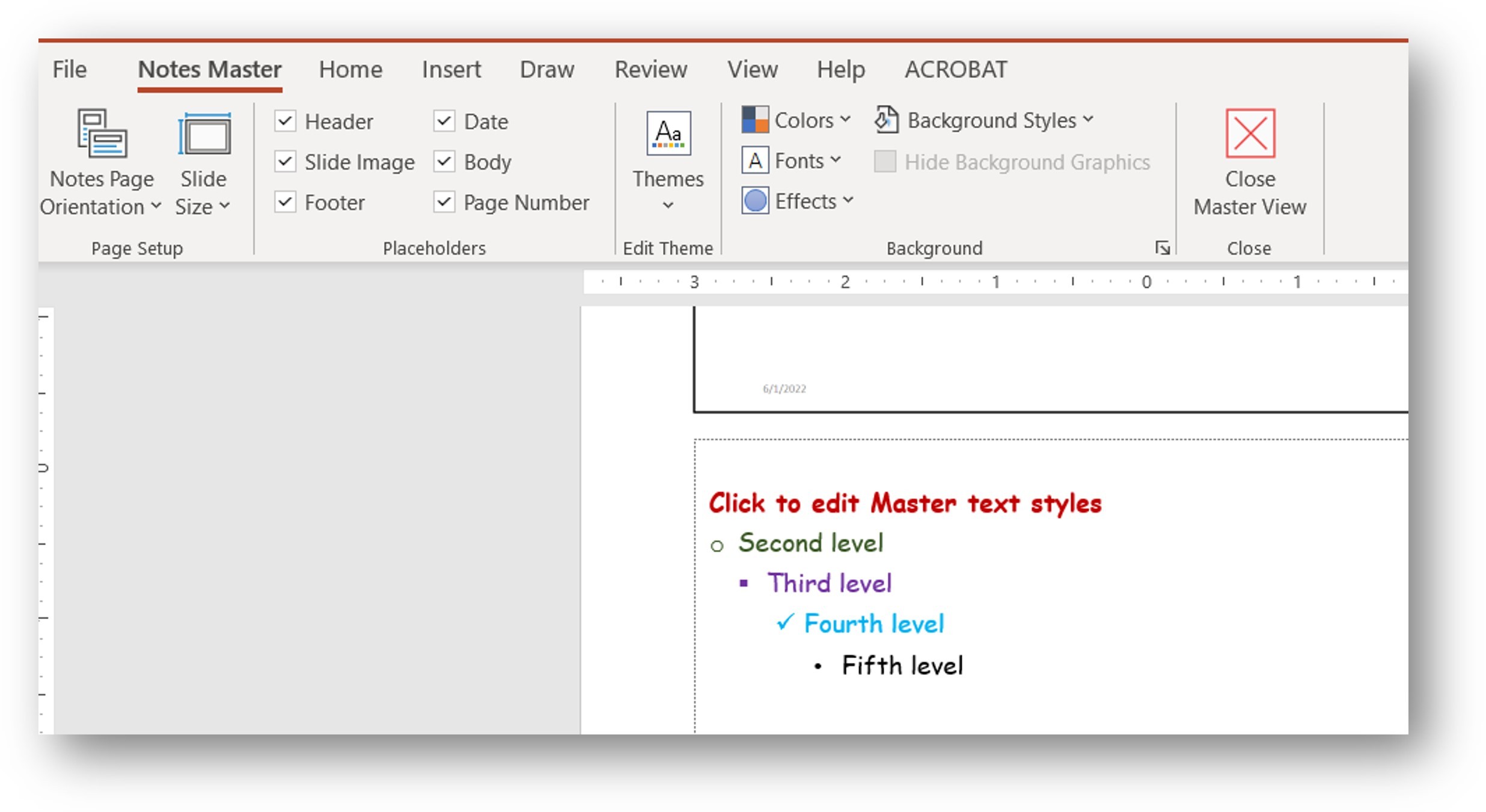 PowerPoint 365: Setting up Notes Master - Microsoft Q&A