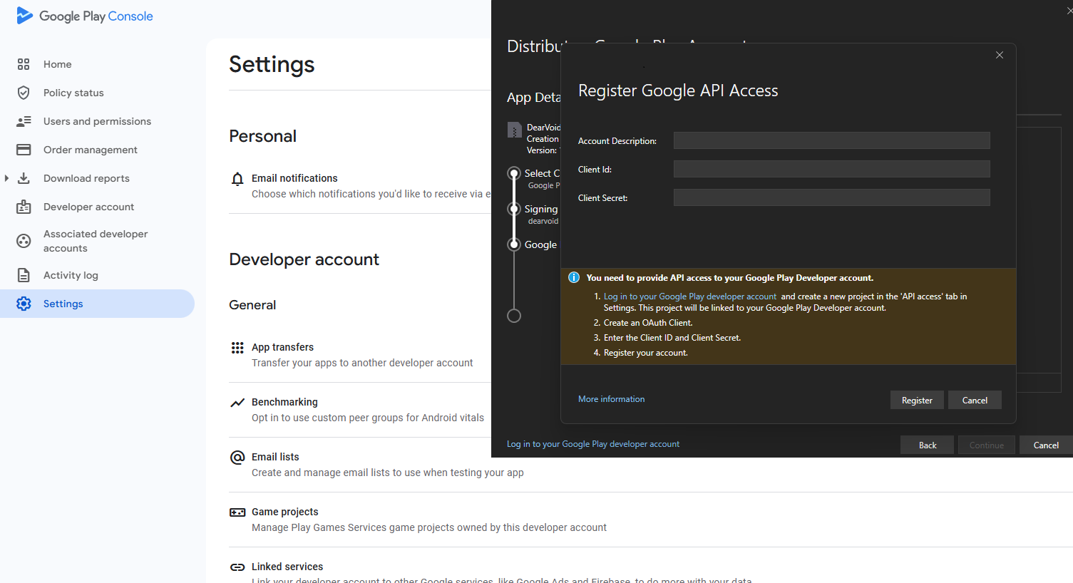 Register Google API Access in Visual Studio directions don't match ... Register Google API Access in Visual Studio directions don't match ...