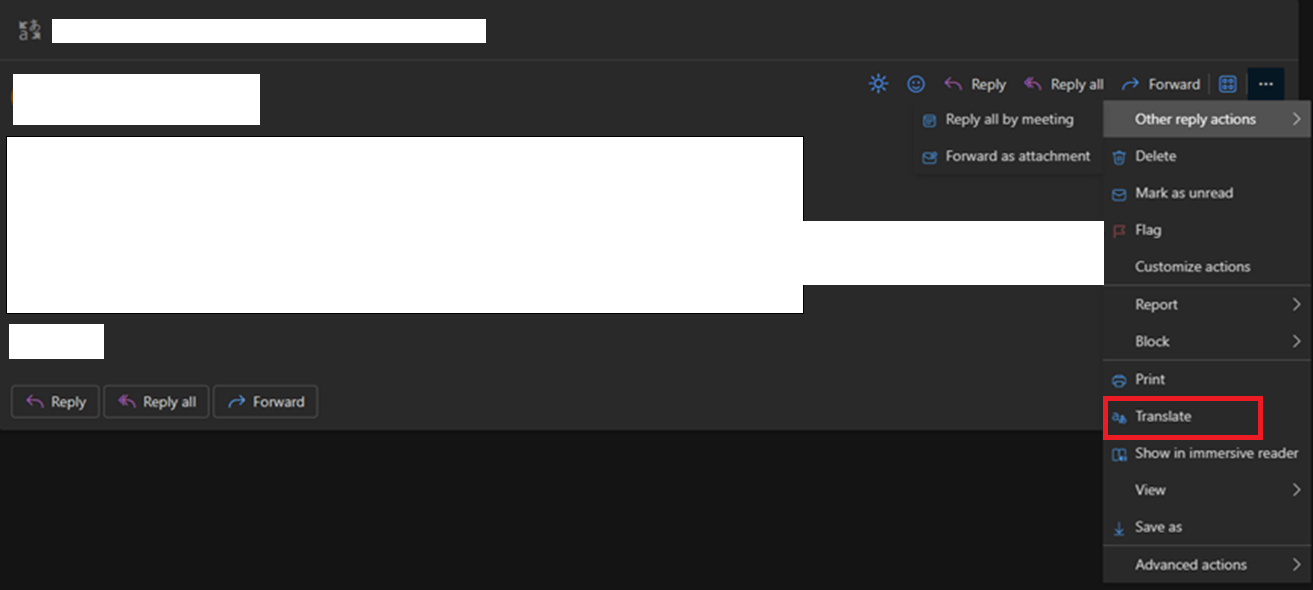 Translator function missing from home ribbon in new outlook - cannot translate messages anymore ...