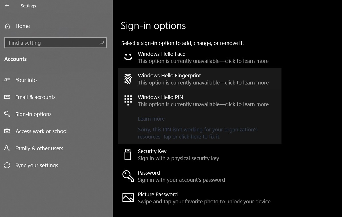 Windows Hello PIN is grayed out ? - Microsoft Q&A