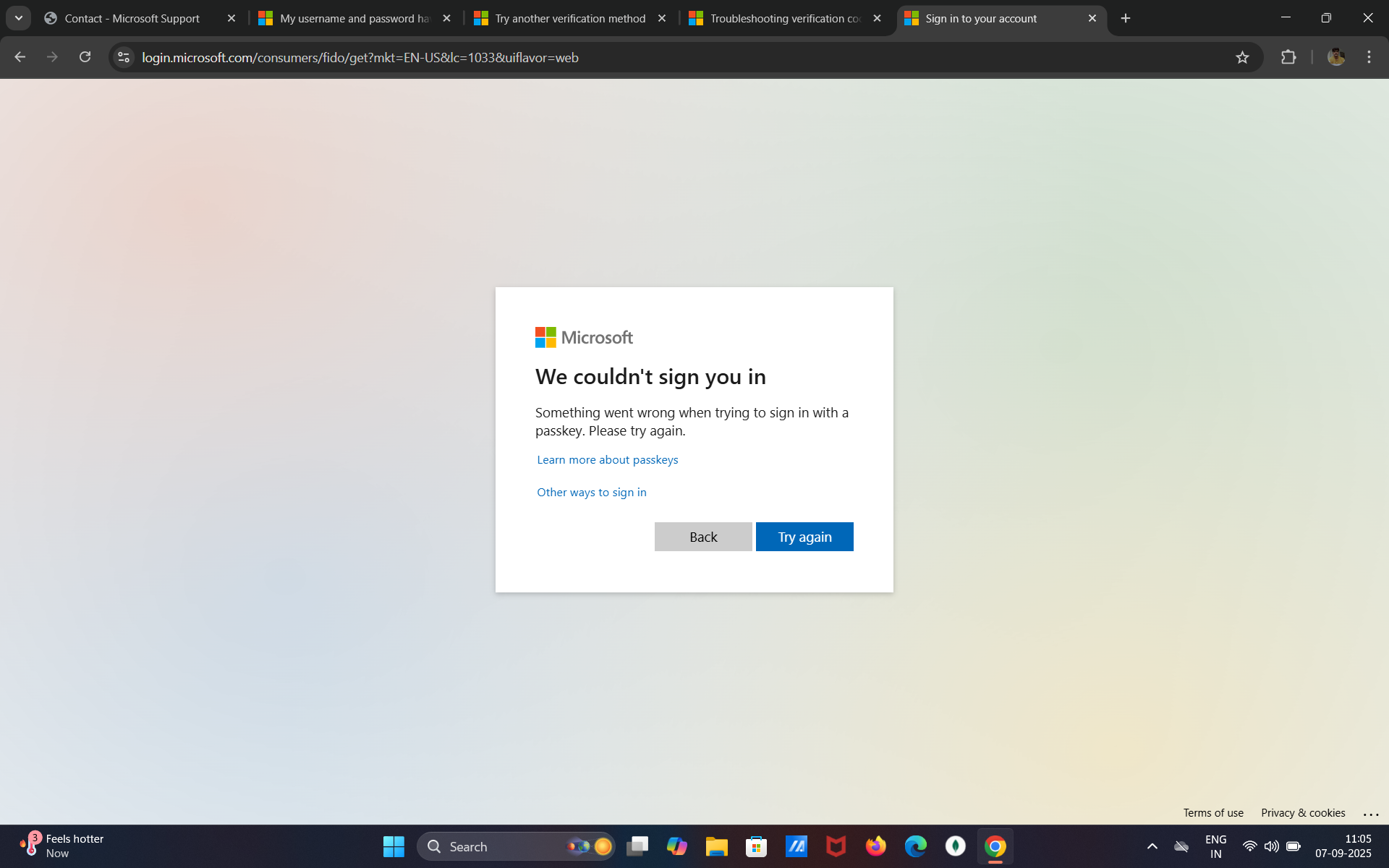 how to fix a problem that arises during sign in at microsoft account i ...