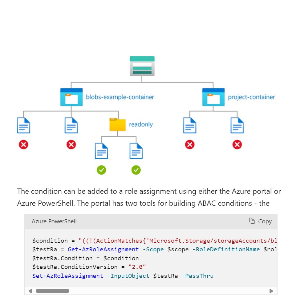 Azure storage Adls blob container set read only - Microsoft Q&A