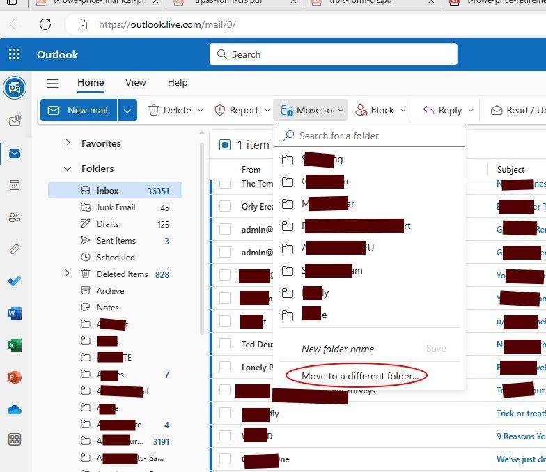Moving emails to folders not working fully in Outlook - Microsoft Q&A