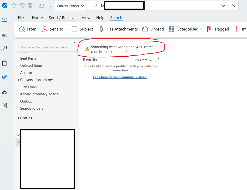 Unable to search emails in Outlook Web, Classic, and New Outlook ...
