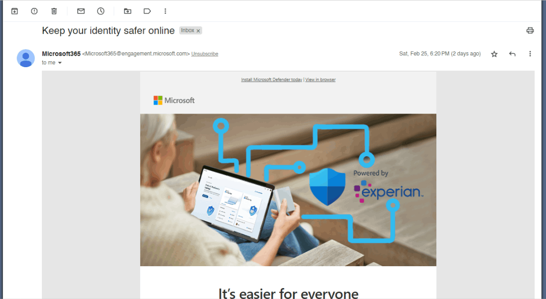 is this a microsoft email address real or fake "******@engage.microsoft ...