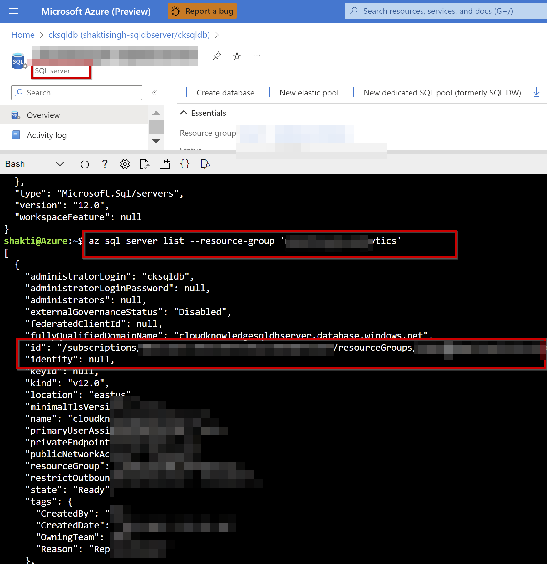 Locate tenant and subscription of Azure database server - Microsoft Q&A