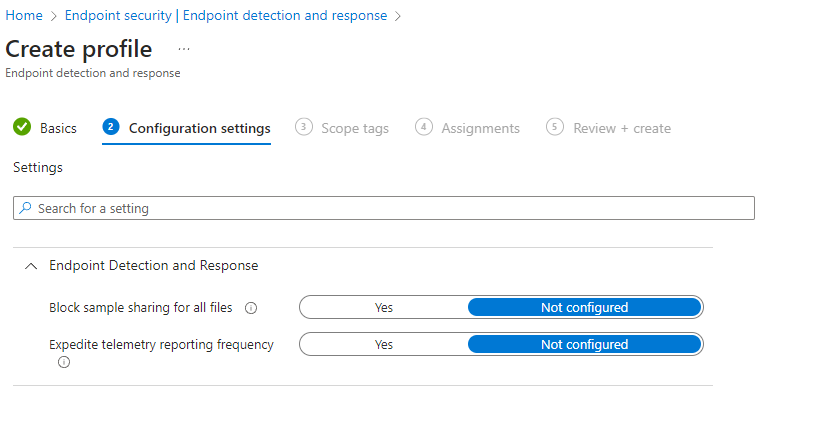 Endpoint detection and response profile won't deploy correctly - Microsoft Q&A