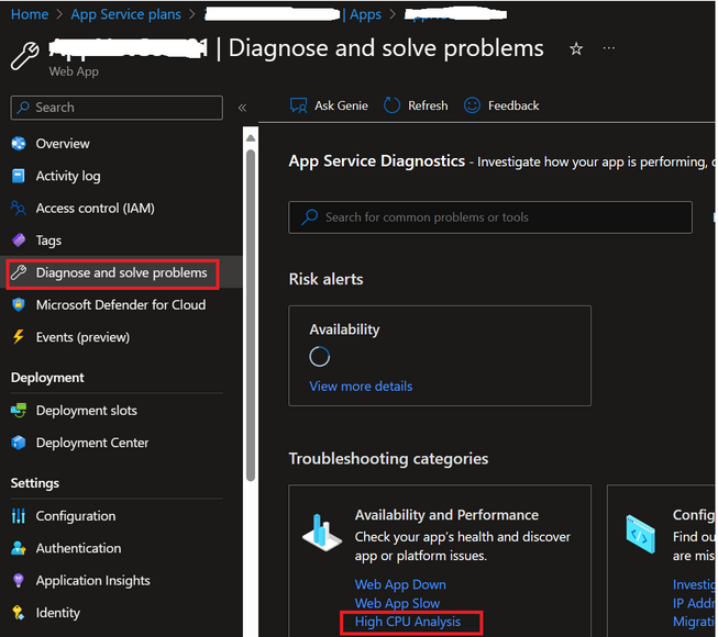 High CPU uitlization on window app service plan - Microsoft Q&A