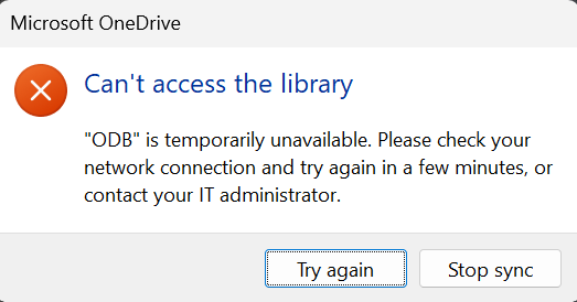 OneDrive Web, unknown render failure when accessing any folders except ...
