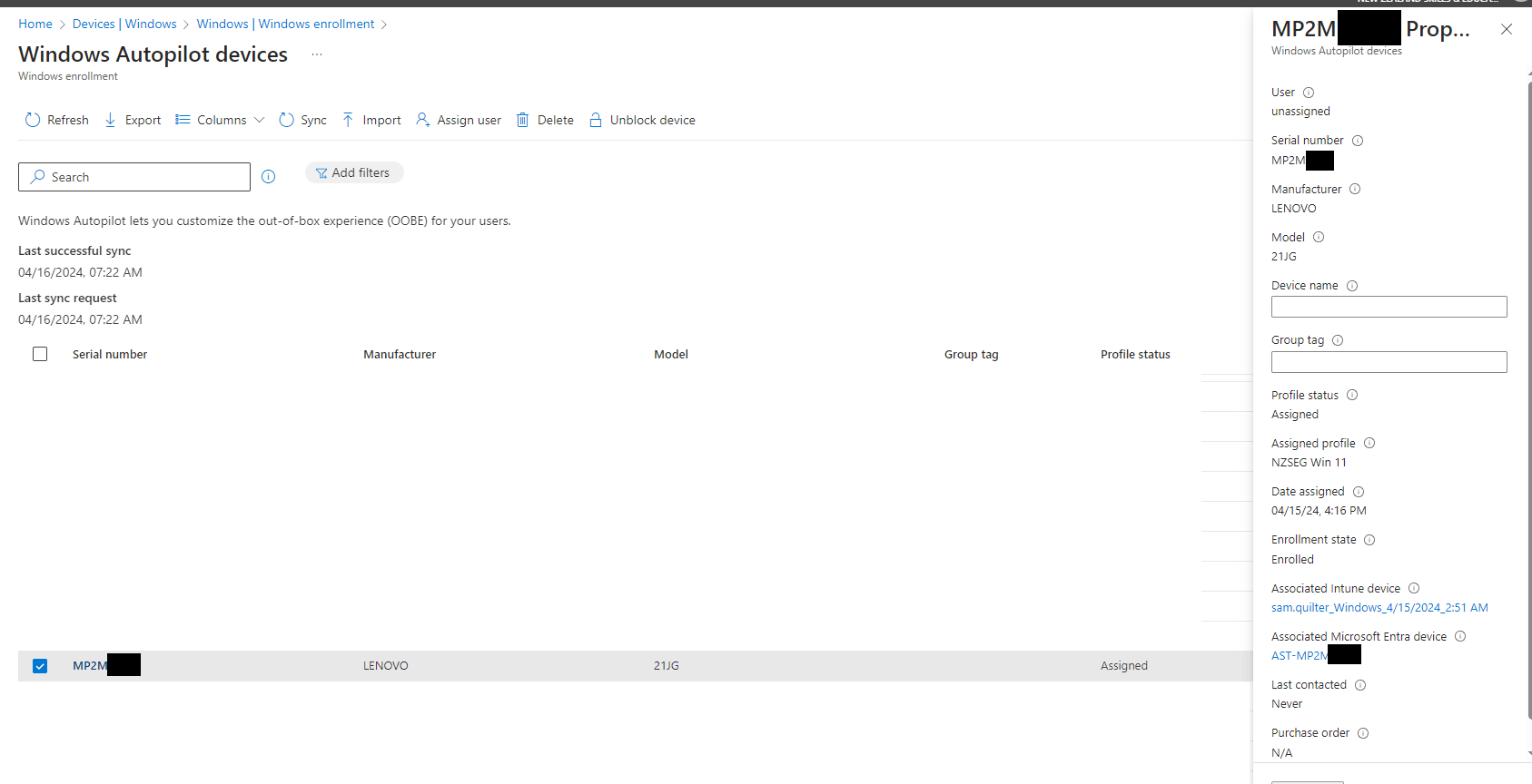 Autopilot Device - Entra and Intune device from Autopilot enrolled ...