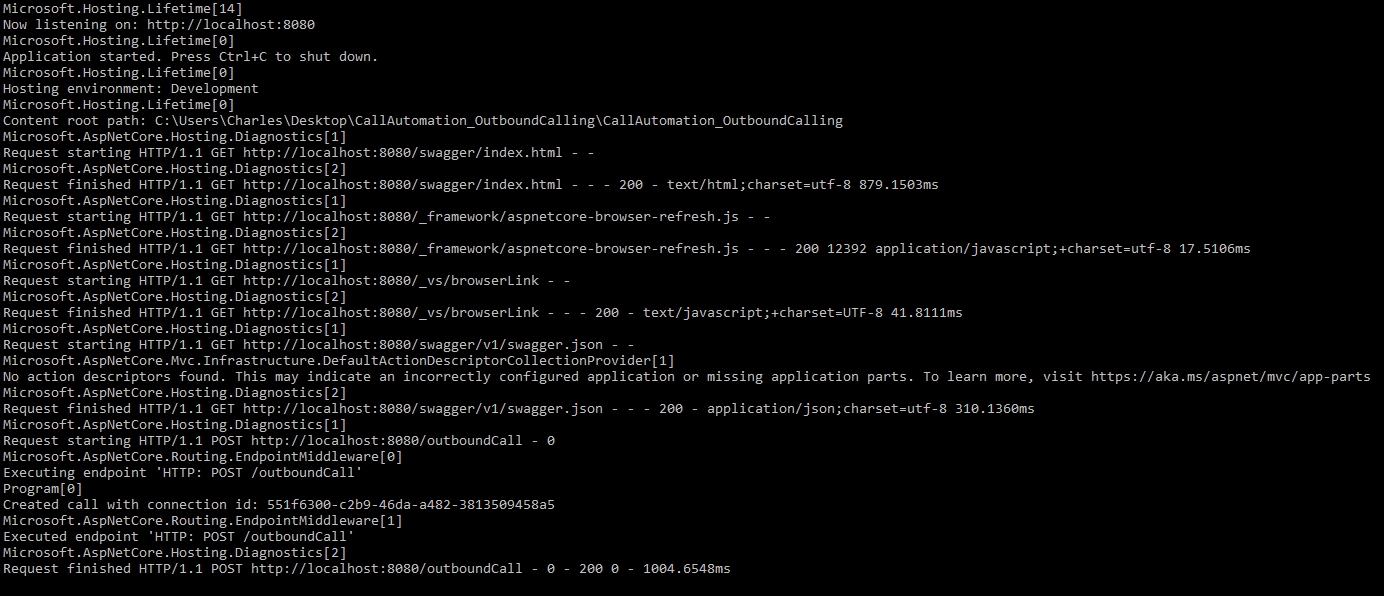 ACS CallAutomation_OutboundCalling quickstart assistance/possible documentation items ...
