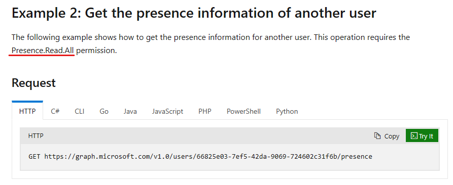 Not able to fetch the status of user from Teams using graph client - Microsoft Q&A