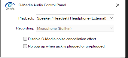 C-Media audio control panel never detect recording device and always put it as playback ...