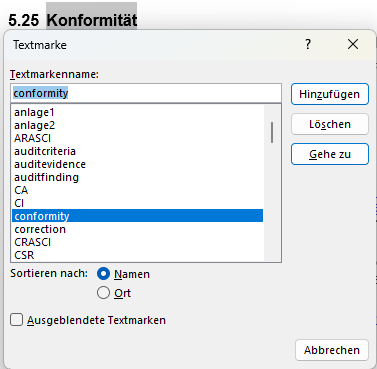 Hyperlinks auf Textmarken springen zu den falschen Textmarken ...