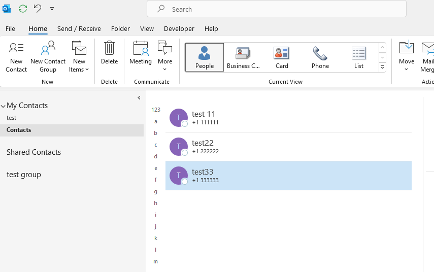 Outlook contacts add +1 - Microsoft Q&A