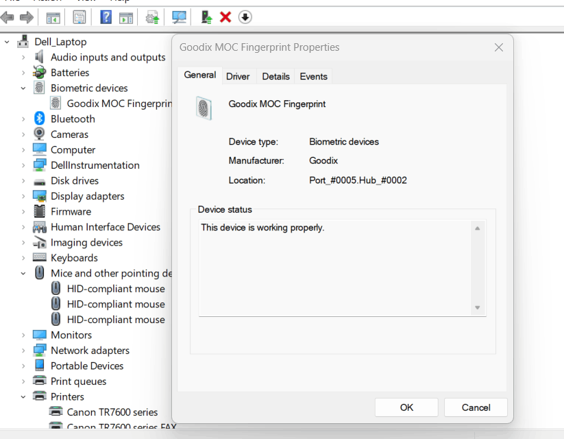 Goodix Fingerprint Reader Stops Working Dell Inspiron 16 - Windows 11 ...