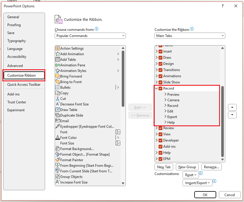 How do I find recording tab in power point? - Microsoft Q&A