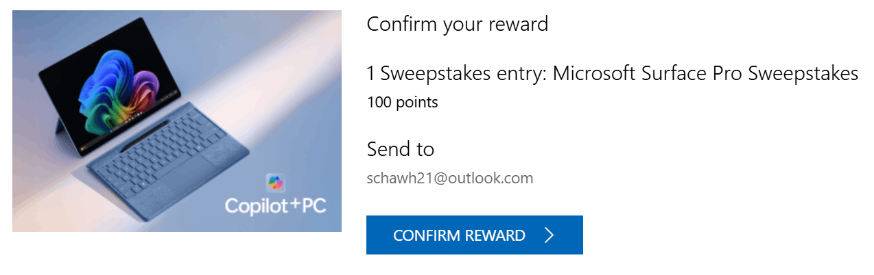 Confirm reward button not working - Microsoft Q&A