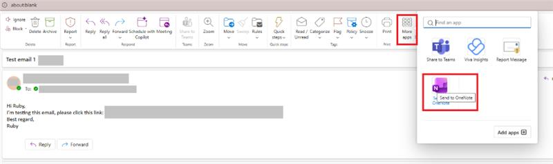 How to send email from web version of outlook to onenote - Microsoft Q&A