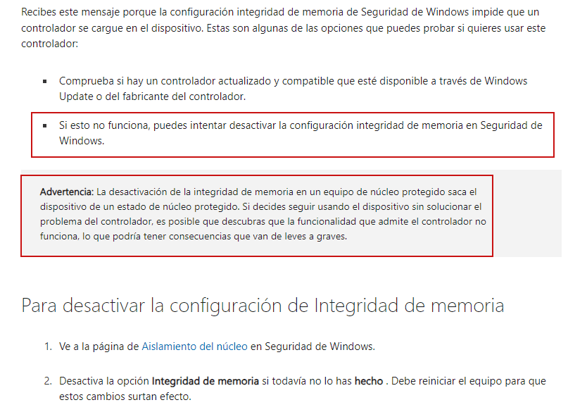 No se puede cargar un controlador en este dispositivo. Controlador ...