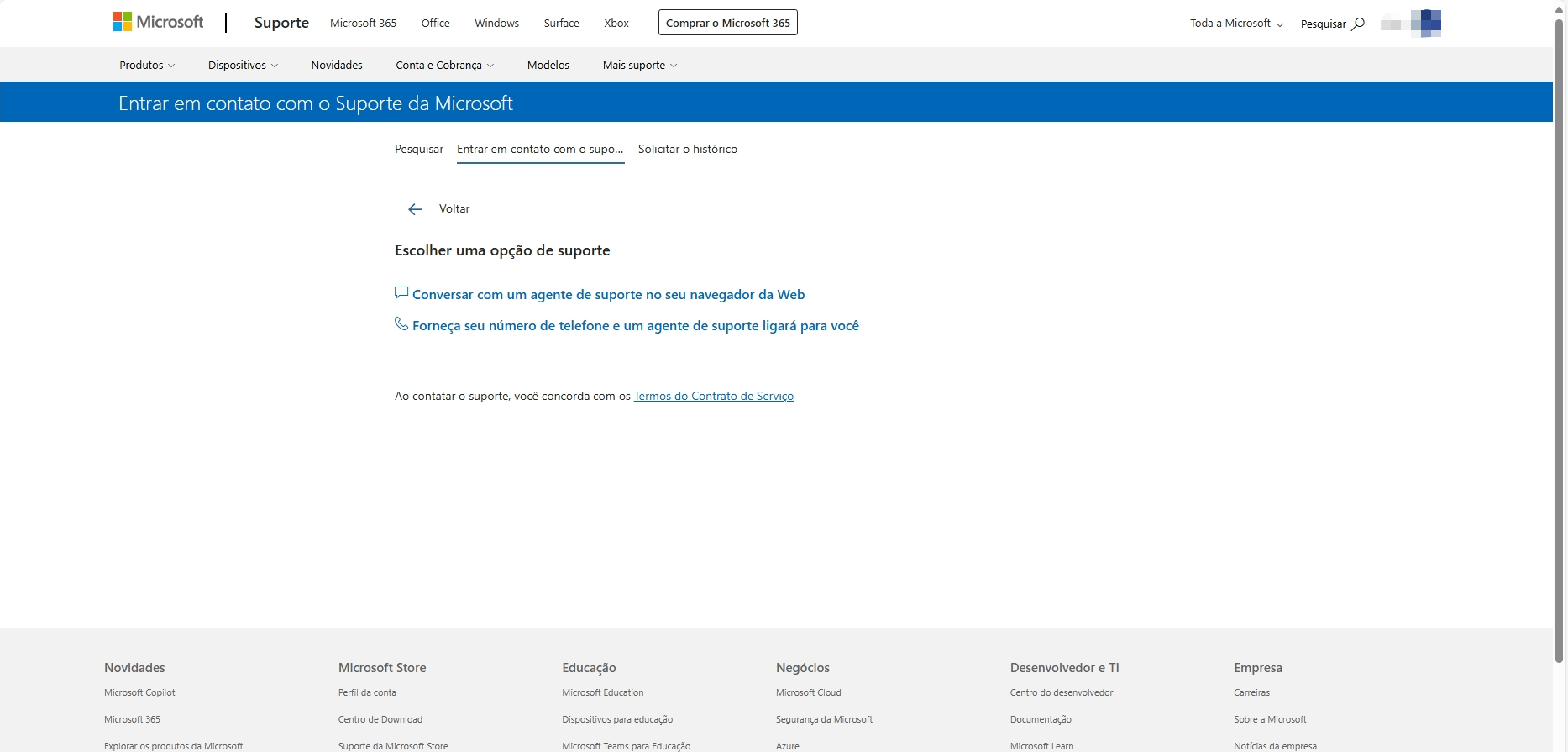 como falar com suporte - Microsoft Q&A