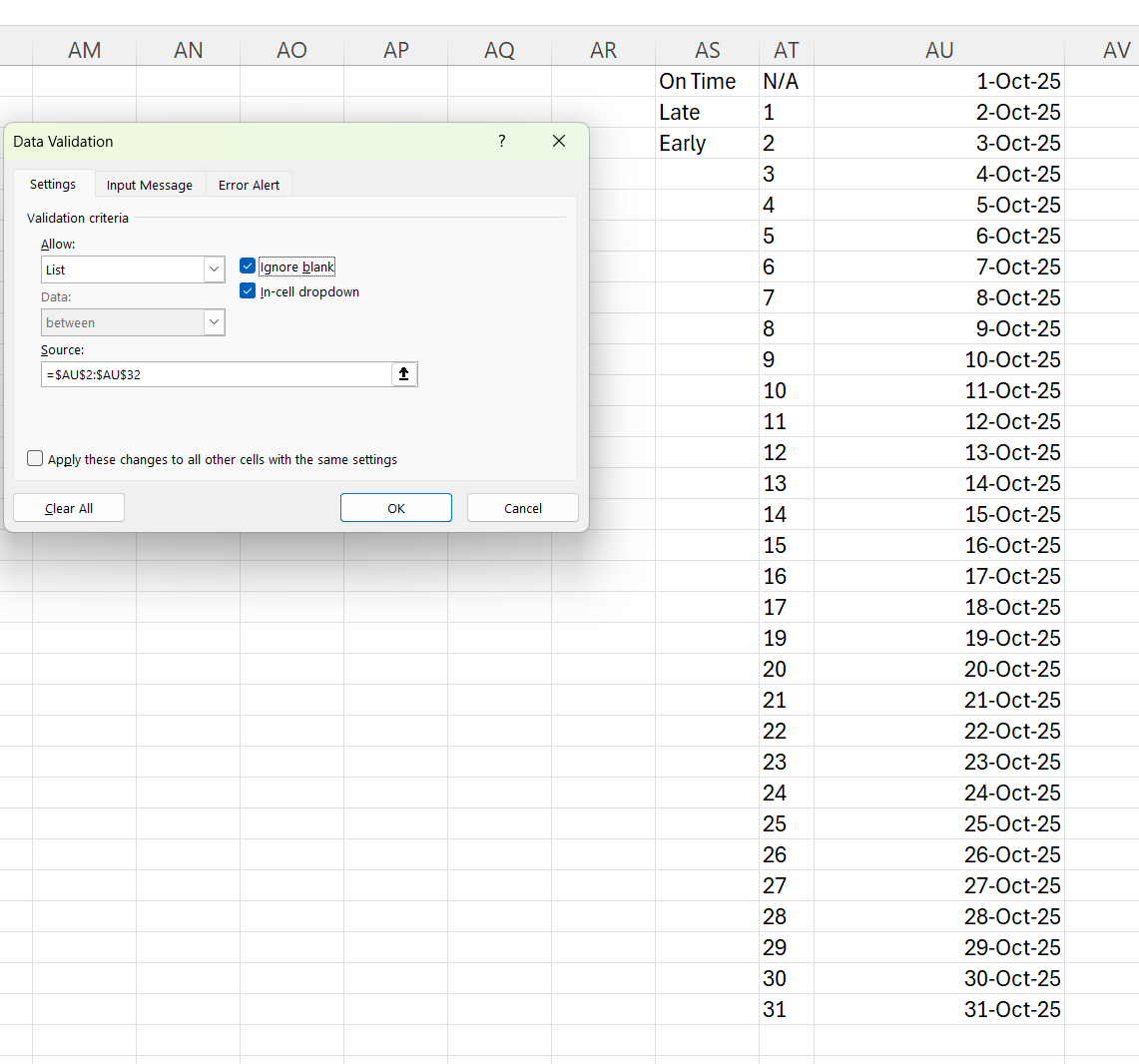 Data Validation Drop Down List Input - Microsoft Q&A