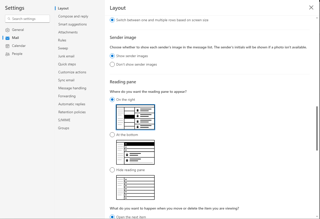 On the web version of outlook, how do I widen the reader pane ...