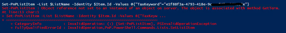 SharePoint Online Set-PnPListItem - Unable to set Enterprise Keywords / TaxKeyword value ...