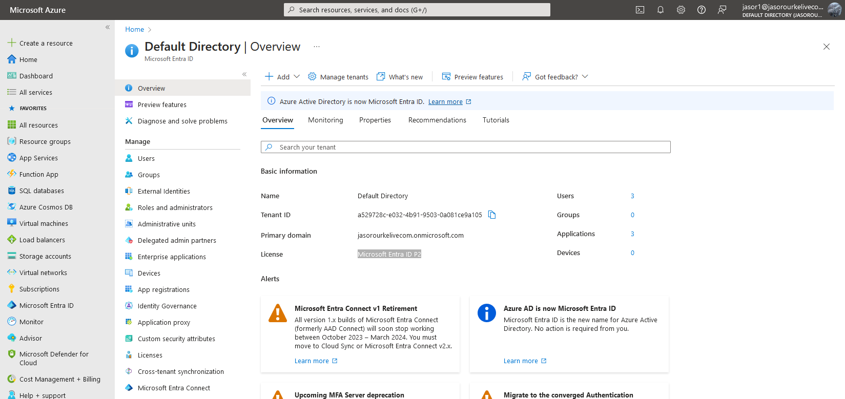 Screenshot - Have Entra P2 License but Tenant type is greyed out ...