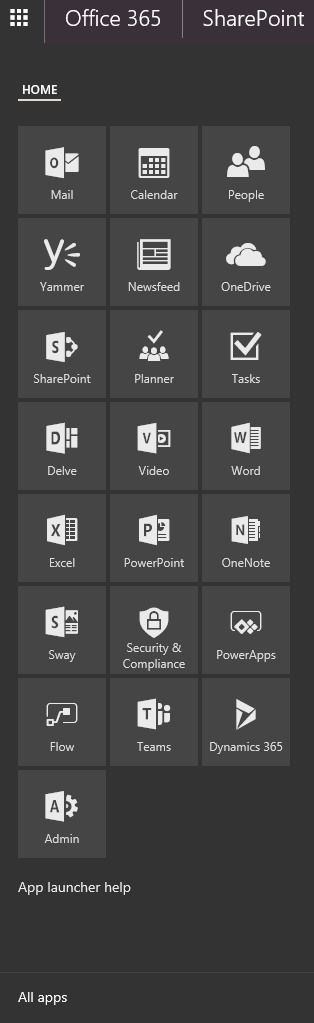Office 365 custom tiles in App Launcher missing when in SharePoint ...