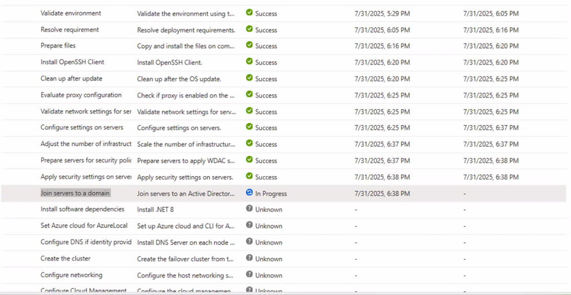Azure Local Deployment Error: Join Servers to Domain Failed - Microsoft Q&A