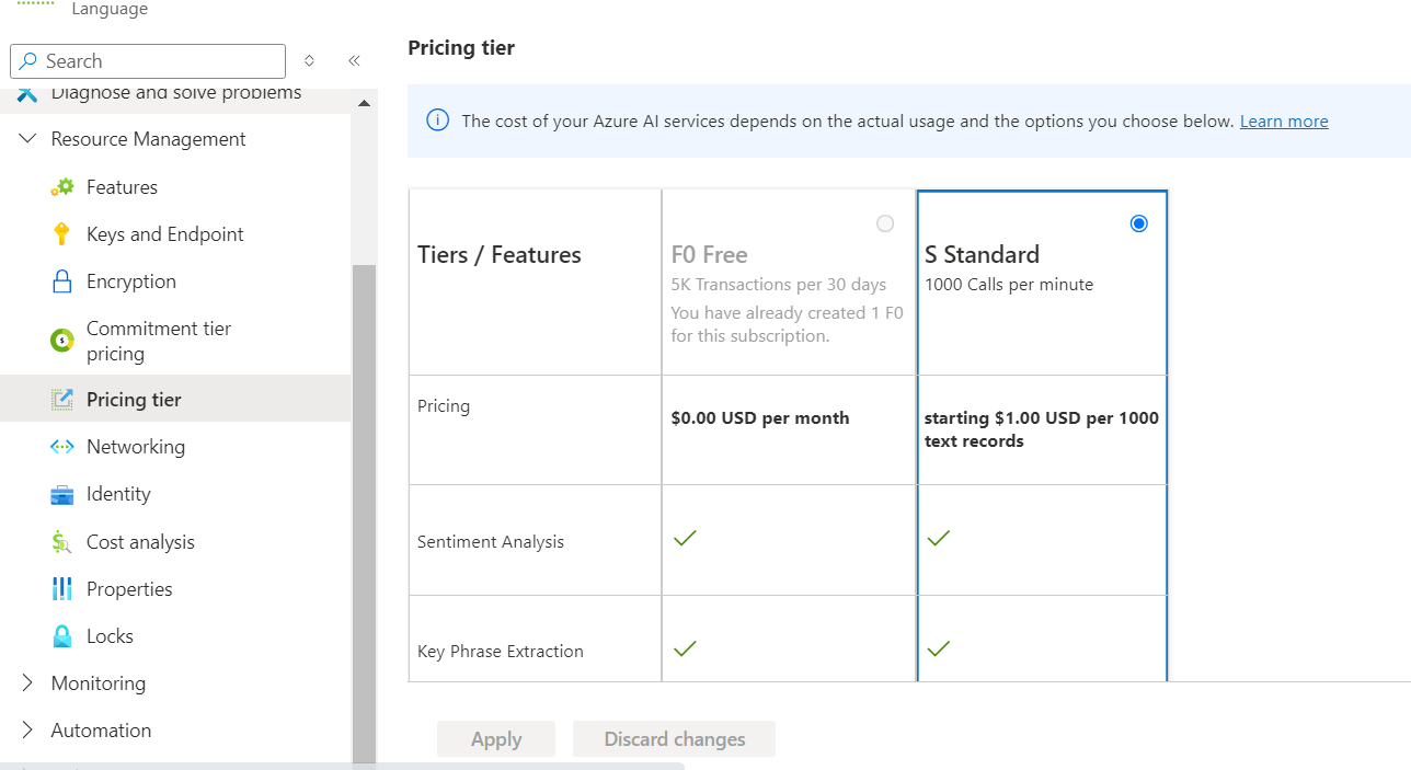 I use all services on Azure, as long as there is a pricing tier, there ...