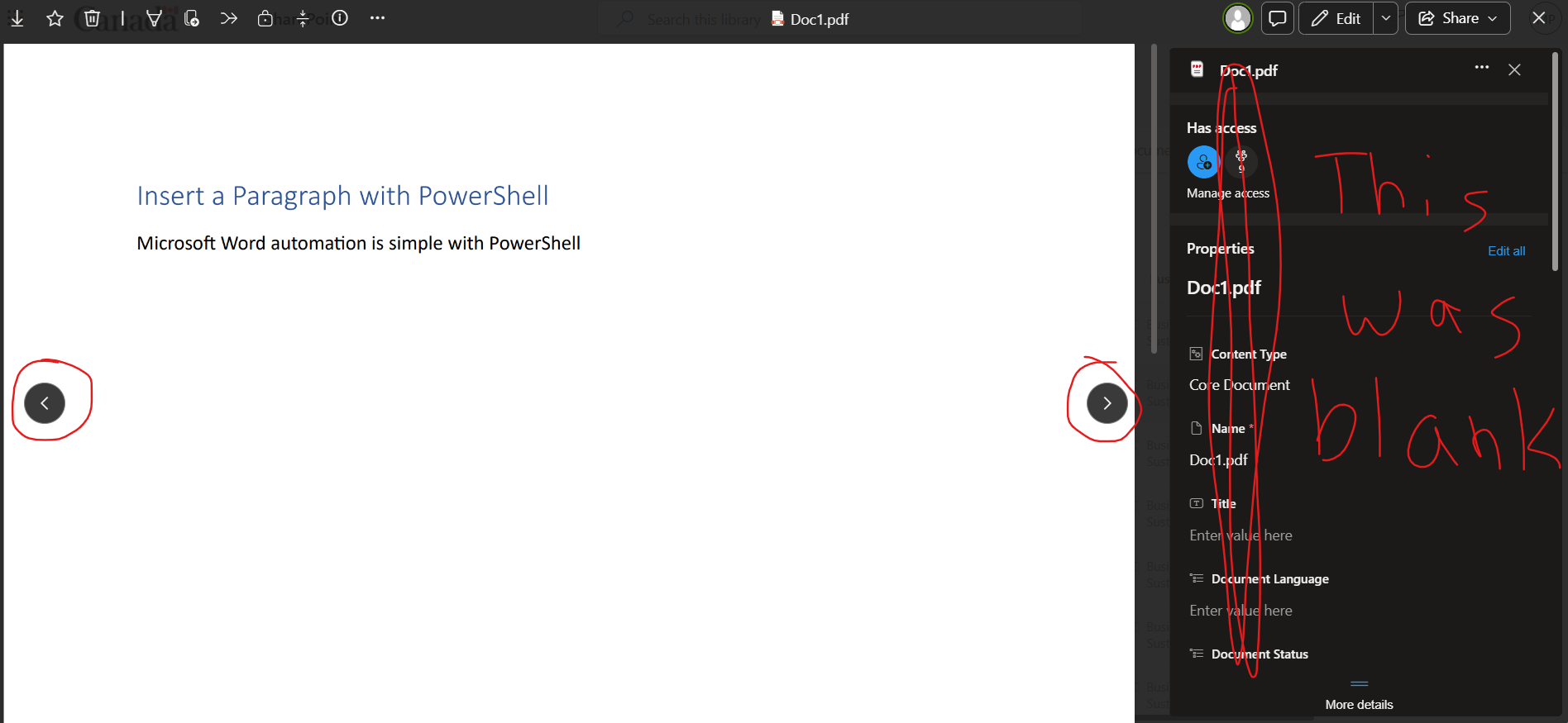 During high traffic in SharePoint library, details pane shows library ...