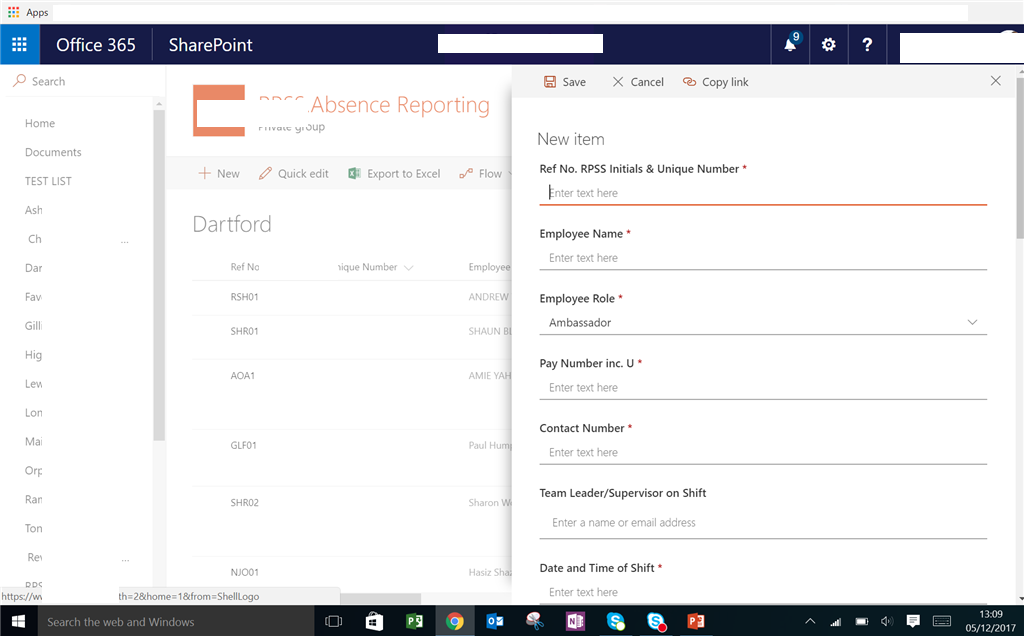 SharePoint list new entry screen - Microsoft Q&A